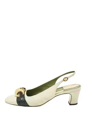 Gucci Half Moon Slingback Pumps - Neutrals