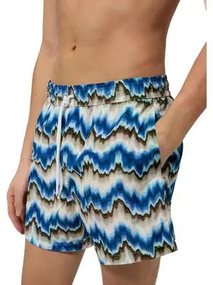 Missoni Zigzag Print Swim Shorts - Blue