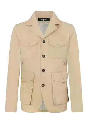 Dsquared2 Military Chic Utility Cotton Jacket - Neutrals