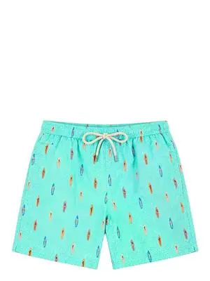MC2 SAINT BARTH Lighting Micro-fantasy Print Swim Shorts - Blue
