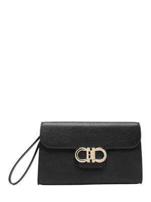 FERRAGAMO Gancini Clutch Bag - Black