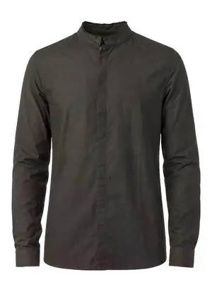 THOM KROM Raw-edge Band-collar Shirt - Grey