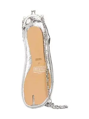 MAISON MARGIELA Metallic Sole Detail Cross Body Bag - Silver