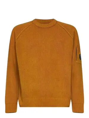 C.P. COMPANY Lens Detail Raglan-sleeve Sweater - Orange