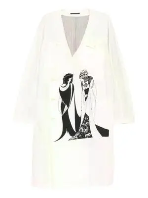 Yohji Yamamoto Graphic-printed Coat - Neutrals