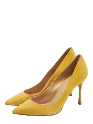 SERGIO ROSSI Suede Pumps - Yellow