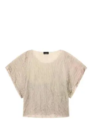 Emporio Armani Brushed Jacquard T-shirt - Neutrals