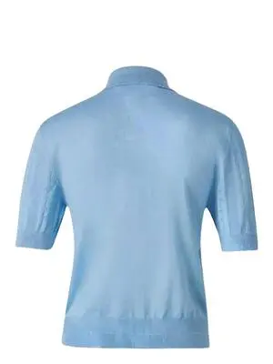 Marni Pointelle Knit Polo Shirt - Blue