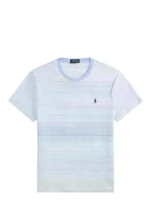 Polo Ralph Lauren Striped Embroidered-logo T-shirt - Blue