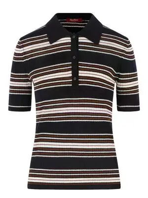Max Mara Striped Ribbed Sweater - Blue