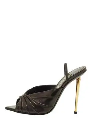 TOM FORD Pleated Slingback Sandals - Black