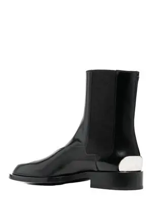 JIL SANDER Pointed Leather Ankle Boots - Black