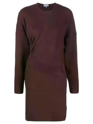 GANNI Asymmetric Mini Dress - Brown