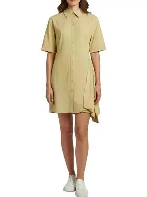 Jacquemus Draped Shirt Dress With Cut-out Detail - Green