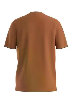 BOSS Logo-plaque Cotton T-shirt - Brown