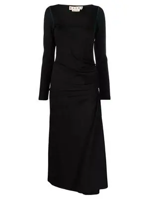 Marni Long-sleeved Midi Dress - Black