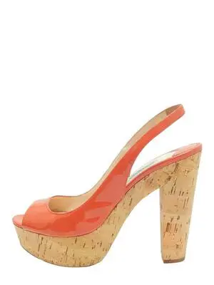 Prada Platform Peep-toe Pumps - Orange