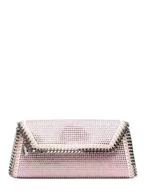 Stella McCartney Stella McCartney Falabella Crystal-Embellished Clutch Bag Pink