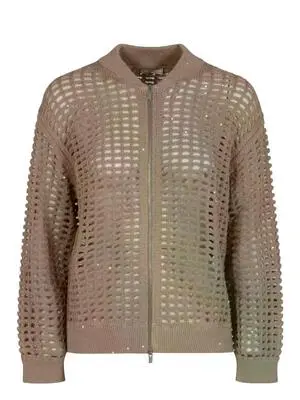 Peserico Open-knit Zip-up Cardigan - Neutrals