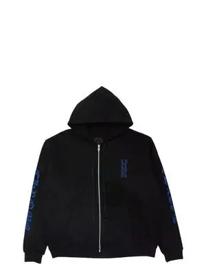 Chrome Hearts Logo Print Zip-up Hoodie - Black