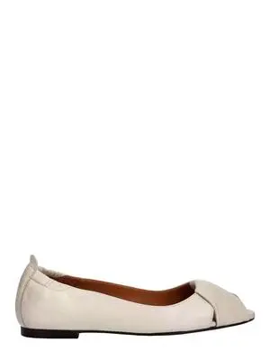 BILLI BI Crossover Peep-toe Ballet Flats - Neutrals