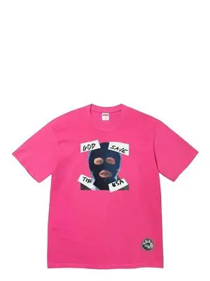 Supreme God Save Us Graphic-print T-shirt - Pink