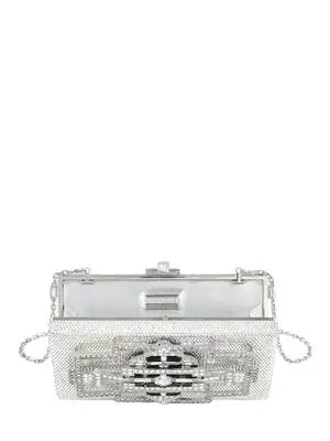 Judith Leiber Lillian Crystal-embellished Geometric Clutch Bag - Silver