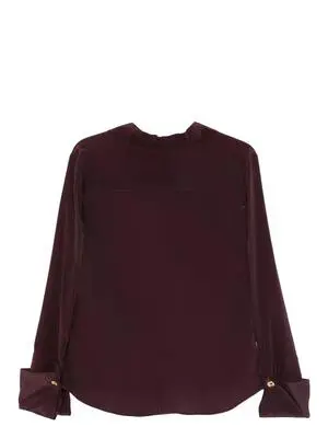 Liviana Conti V-neck Blouse With Wide Cuffs - Red