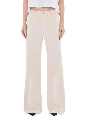 HAIKURE Clara Velvet Pier Wide Leg Jeans - Snow