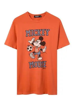 Junk Food Clothing Mickey Mouse Soccer Vintage T-shirt - Washed Red