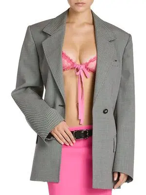 Attico Wool Blend Blazer - White/black