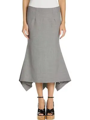 Attico Asymmetrical Midi Skirt - White/black