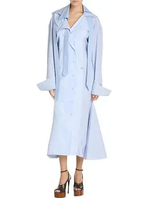 Attico Midi Double Breasted Shirt Dress - Multicolor
