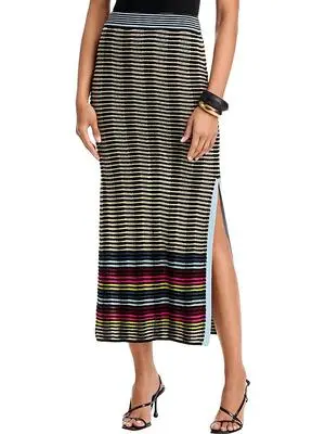 Christopher John Rogers Wave Knit Pencil Skirt - Black Multi