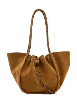 Proenza Schouler Chelsea Large Ruched Suede Tote Bag - Hazelnut