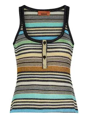 Missoni Striped Metallic-knit Tank Top - Multicoloured