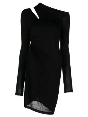 Helmut Lang Asymmetric Cut-out Bodycon Dress - Black