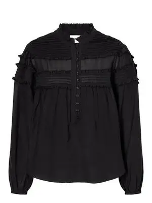 Isabel Marant Étoile Doane Ruffled Chiffon Blouse - Black