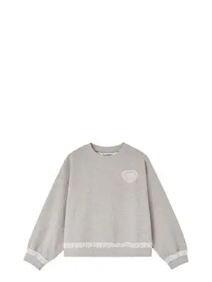 GANNI Isoli Sweatshirt With Lace Detail - Gray