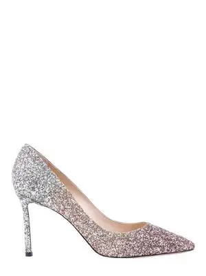 JIMMY CHOO Pointed Glitter High Heels - Gray