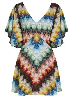 Missoni Patterned Raschel Lace Mini Dress - Multicoloured