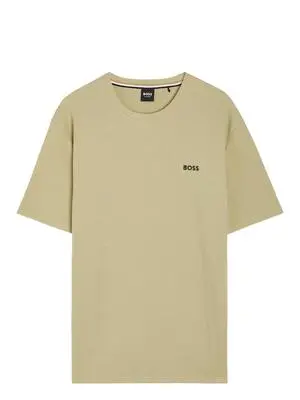 BOSS Logo-embroidered Waffle T-shirt - Green