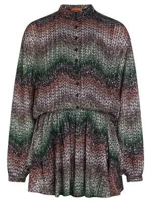 Missoni Chevron Sequin-embellished Metallic-knit Mini Dress - Multicoloured