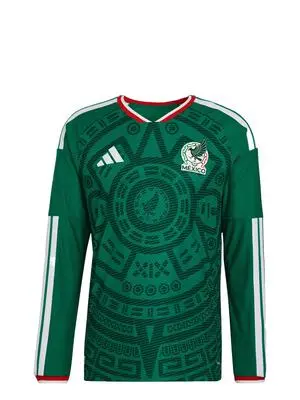 Adidas Mexico 26 Home Authentic Long Sleeve Jersey - Bold Green