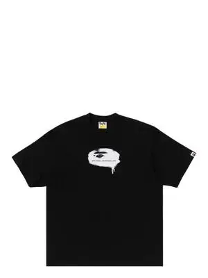 A BATHING APE Graffiti Ape Face T-shirt - Black