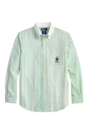 Polo Ralph Lauren Striped Embroidered Oxford Shirt - Green
