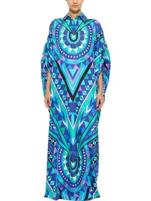 Emilio Pucci Pucci Silk Maxi Dress Blue