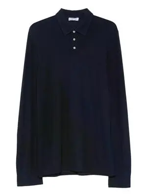 GRAN SASSO Long-sleeve Polo Shirt - Blue
