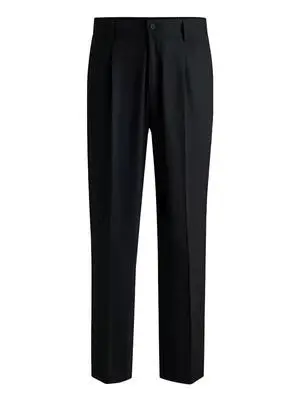 Hugo Pleated Straight-leg Trousers - Black