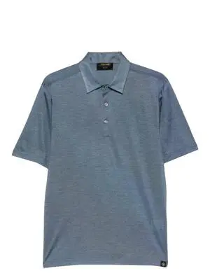 GRAN SASSO Short-sleeve Polo Shirt - Blue